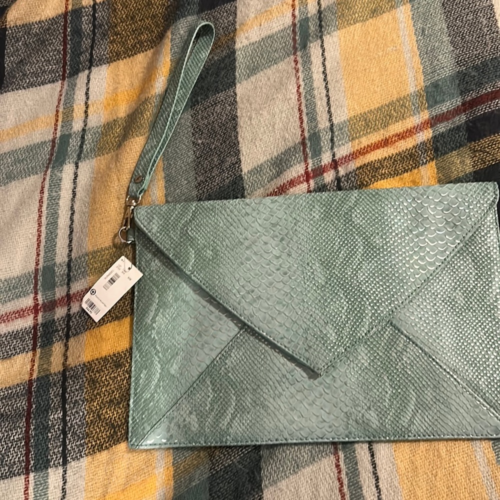Nwt The Limited Snake Skin Seafoam Green Envelope Clu… - Gem